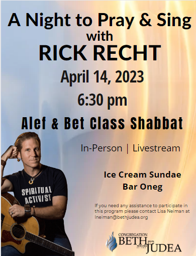 A Night to Pray & Sing with Rick Recht | Congregation Beth Judea ...